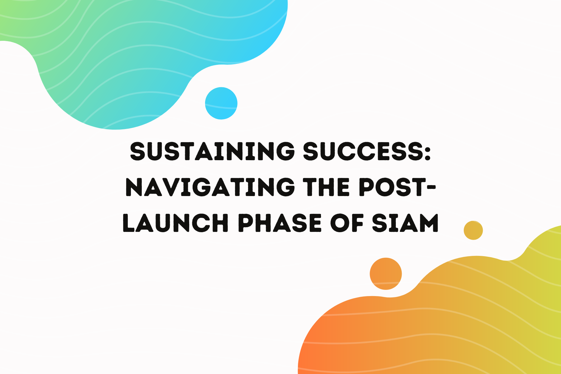 SIAM Sustaining Success Navigating The Post Launch Phase SIAM Sustaining Success Navigating The Post Launch Phase